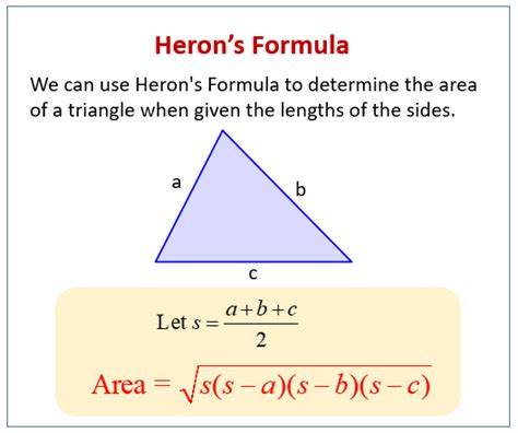 Herons Formula Examples Solutions Worksheets Videos Games