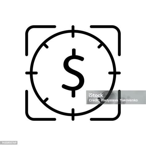 달러 기호 라인 아이콘으로 목표로합니다 저축 수입 돈 벌기 재무 관리 일 직원 사업가 사업 개념입니다 흰색 배경에 벡터 선 아이콘 Championship에 대한 스톡 벡터