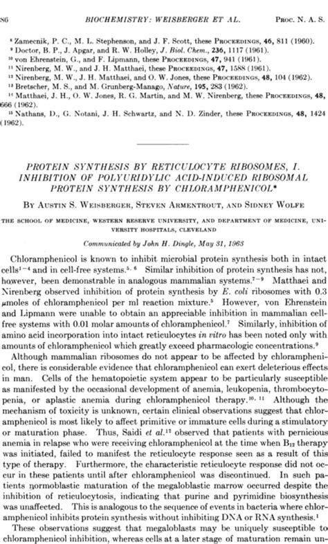 Protein Synthesis By Reticulocyte Ribosomes I Inhibition Of Polyuridylic Acid Induced