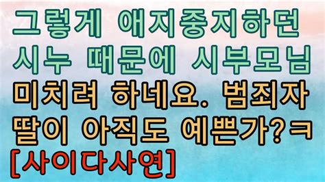 사이다사연 시댁의 자랑 시누가 상간녀였네요 ㅎㅎㅎ 사이다썰 미즈넷사연 응징사연 반전사연 참교육사연 라디오사연 핵사이다사연