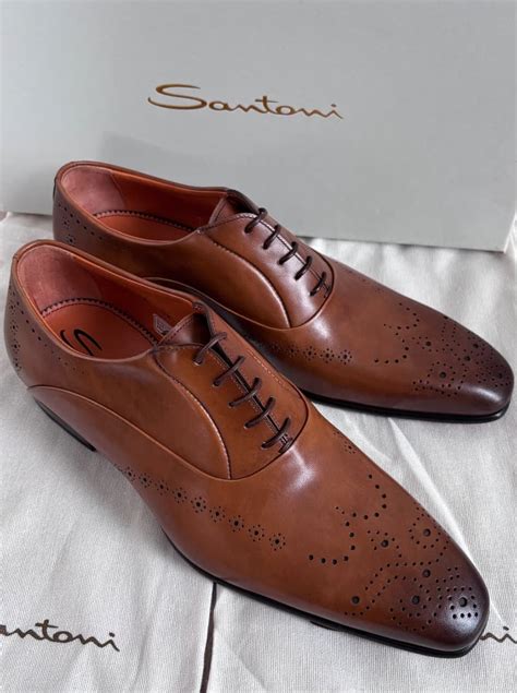 【新品未使用】サントーニ Santoni 紳士ドレスシューズ ブラウン 茶色 メルカリ