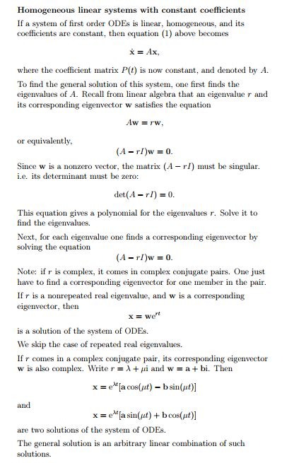 Solved 2 Recasting A System Of Second Order Odes As A