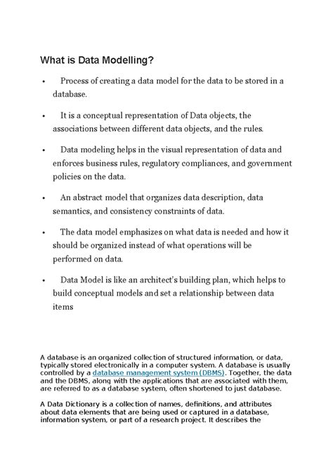 What Is Data Modelling What Is Data Modelling Process Of Creating A Data Model For The Data
