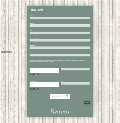 Free Proxy Form Template Formplus