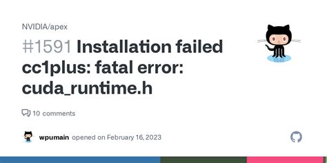 Installation Failed Cc1plus Fatal Error Cudaruntimeh · Issue 1591