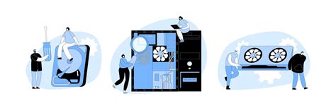 Premium Vector Set Computer Fixing Service Concept Tiny Engineers