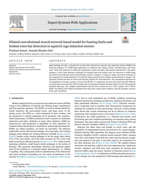 Dilated Convolutional Neural Network Based Model For Bearing Faults And Broken Rotor Bar