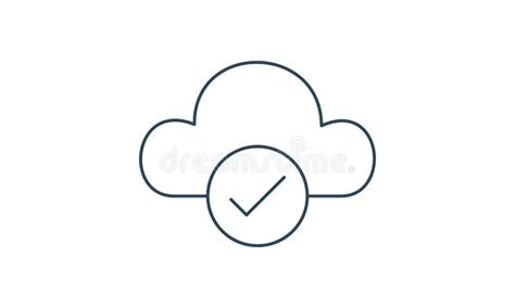 Cloud With Check Line And Glyph Icon Cloud And Tick Vector Illustration Isolated On White