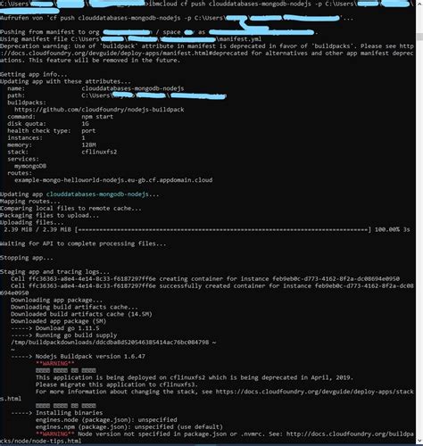 Mongodb How To Push An Application To The Ibm Cloud Stack Overflow