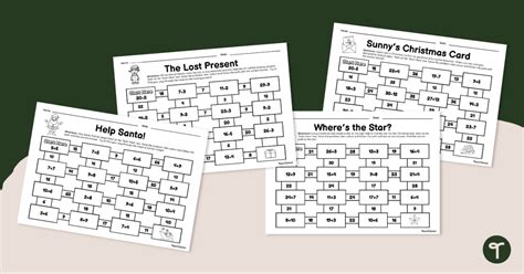Christmas Maths Mazes Addition And Subtraction Teach Starter