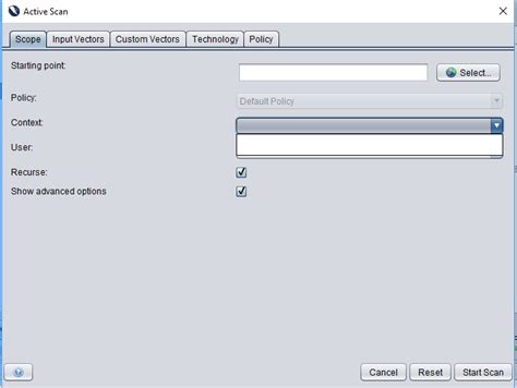 Context Dropdown Is Empty When Active Scan Panel Is Opened From Tab