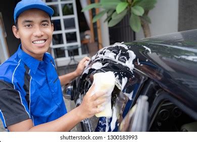 Man Worker Washing Car Service Foam Stock Photo 2224215155 Shutterstock