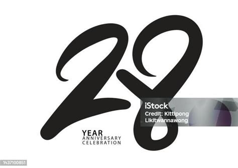 28 주년 기념일 축 하 블랙 컬러 로고 타입 벡터 28 숫자 디자인 28 번째 생일 초대장 로고 번호 디자인 벡터 일러스트 레이 션 기념일에 대한 스톡 벡터 아트 및 기타