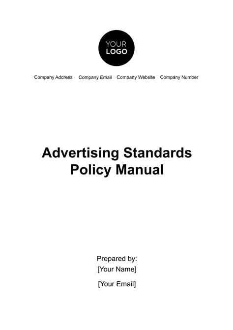 Advertising Standards Policy Manual Template Edit Online And Download Example