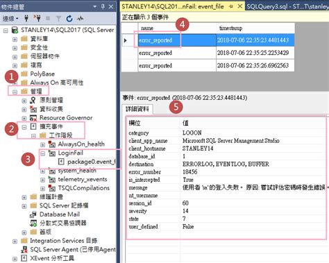 Sql Server 擴充事件 稽核sql Server Login Fail 史丹利好熱 點部落