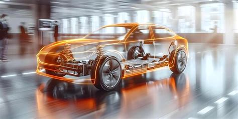 Premium Photo Highperformance Battery Packs Integrated Into Electric Car Chassis For Future Ev