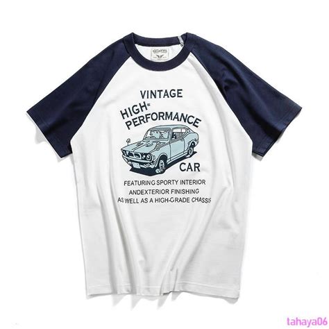 เสื้อยืด พิมพ์ลายการ์ตูนรถจักรยานยนต์ สีกากี สไตล์ญี่ปุ่น ย้อนยุค อเมริกัน Tahaya06s Th Thaipick