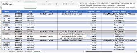 Vba Project Combined Data Sheets In Excel Mindstorm