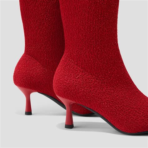 Pointed Toe Knee High Heel Boots Abby Ruby Red Eu35 Vivaia