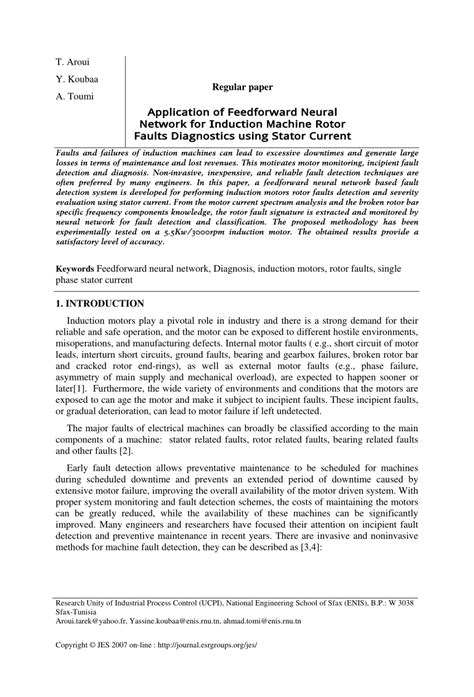 Pdf Application Of Feedforward Neural Network For Induction Machine