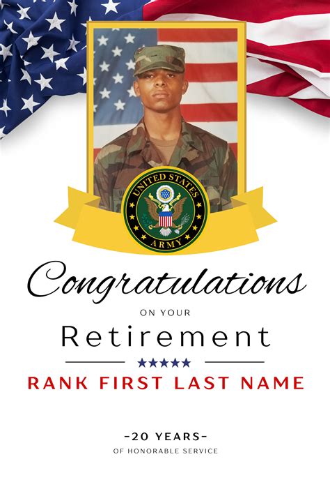 24x36 Army Retirement Ceremony Party Sign Template With Photo For Sign Army Marine Navy Air