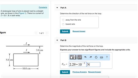 Solved Constants Part A A Rectangular Loop Of Wire Is Placed Chegg