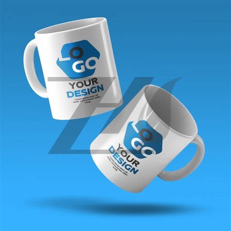 دانلود فایل لایه باز موکاپ دو لیوان قهوه سرامیکی سفید دانلود رایگان فایل لایه باز، Psd، وکتور