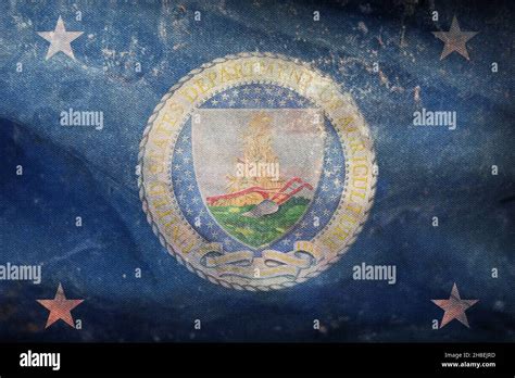 Minsk Belarus May 2021 Top View Of Flag Of United States Secretary
