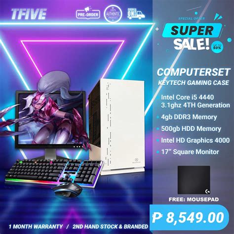 Computer Set Keytech Intel Core I Th Gen Gb Ram Gb Inches Monitor Accessories Shopee