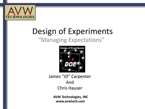 Ppt Design Of Experiments Managing Expectations James Jd Carpenter And Powerpoint