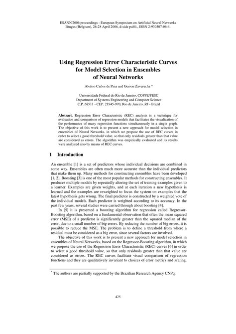 pdf using regression error characteristic curves for model selection