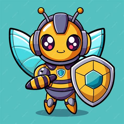 Premium Vector Cute Bee Robot