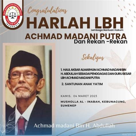 Lbh Ahmad Madani Akan Gelar Harlah Ke V Dan Haul Akbar Besok