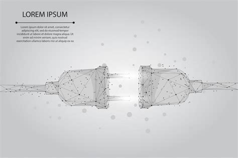 Premium Vector Abstract Line And Point Electric Socket With A Plug