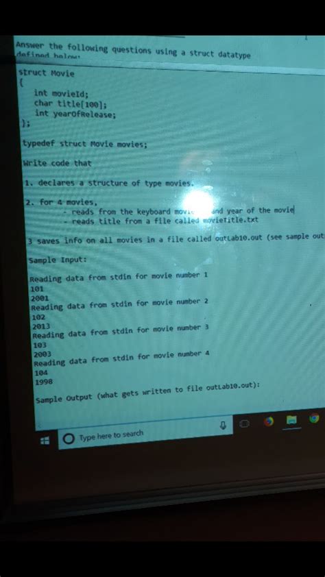Solved Answer The Following Questions Using A Struct