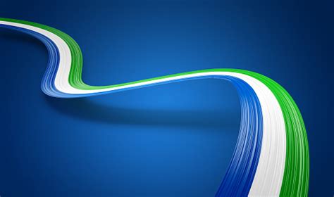 시에라리온의 3d 국기 파란색 배경에 물결 모양의 반짝이는 시에라리온 리본 3d 그림 3d 그림 0명에 대한 스톡 사진 및 기타 이미지 Istock