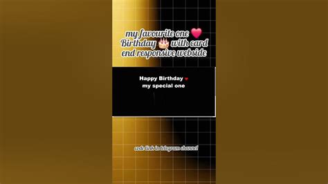 My Favourite One ️ Birthday 🎂 Card Birthdaycard Birthday Codingin17