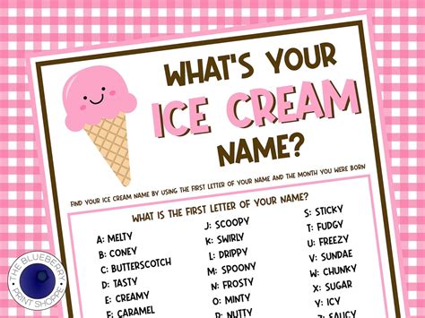 Best 12 Whats Your Ice Cream Name Game With Nametags Sign Ice Cream Party Ice Cream
