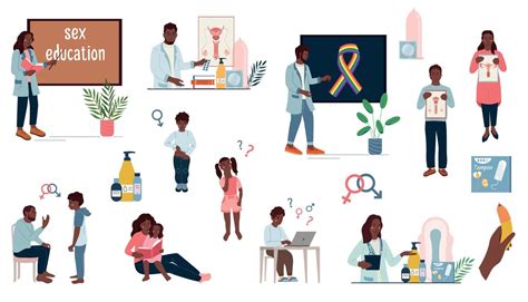 Sex Education Flat Icons Set Vector Art At Vecteezy
