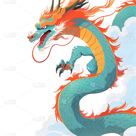 龙年春节新春新年过年除夕中国风中式传统龙插画龙生肖元素素材
