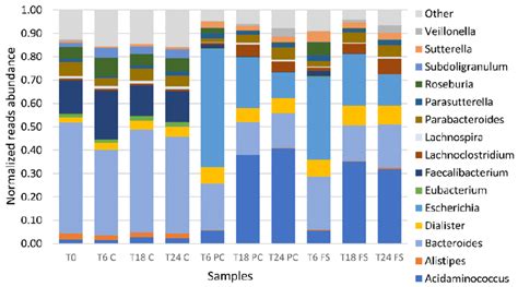 Stacked Bar Plot Of The Relative Abundance Of The 15 Most Predominant Download Scientific