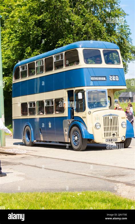 1954 KET 220 Daimler CVG6 Weymann H30 26R Vintage Double Decker Bus In Rotherham 220 Blue And