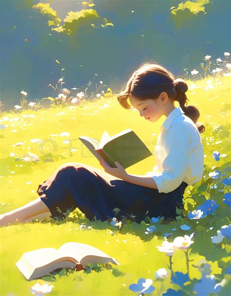 背书包ai数字艺术 一个小女孩坐在草地上看书插图 Ai平面元素免费下载png格式2688像素编号70937196 千图网
