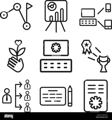 Set Of 9 Simple Editable Icons Such As Policy Agreement Teamwork