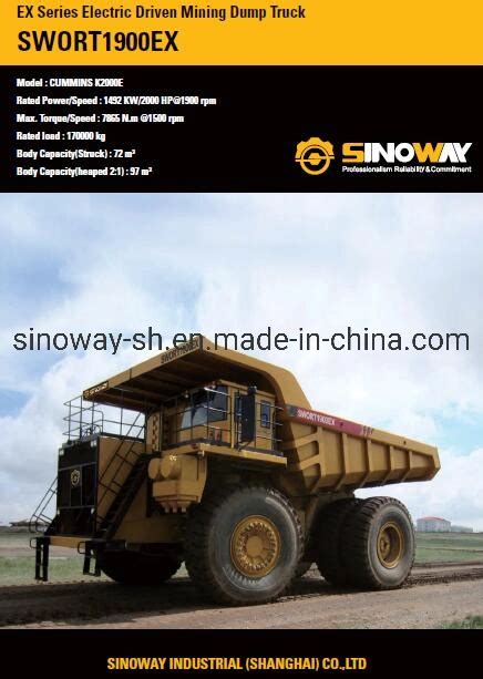 Electric Driven Mining Truck Rigid Truck Off Road Truck Rock Truck