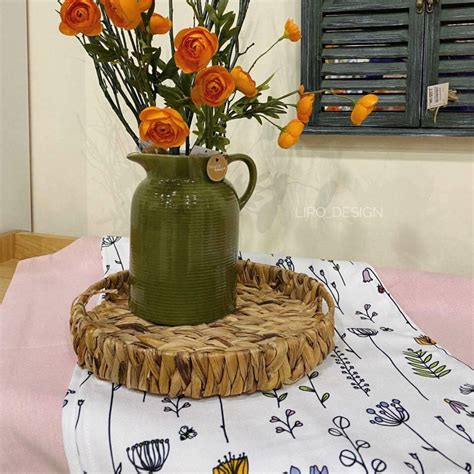 Купити Таця з ручками 28 4 см водяний гіацинт — Liro Design