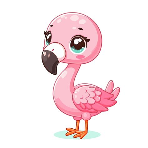 Premium Vector Cute Flamingo Cartoon Vector On White Background