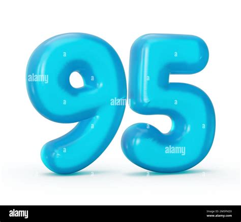 A 3D illustration of a blue ballon 95 isolated on a white background ...
