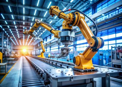 Automated Assembly Line With Robotic Arms Precision Manufacturing In A Cuttingedge Hightech