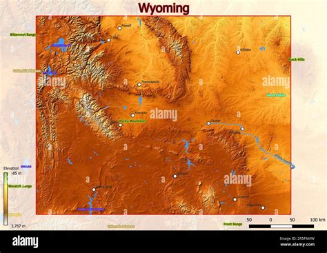 Wyoming County Map With Topography Of New